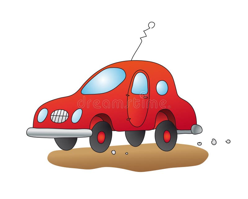 Leuke rode auto vector illustratie. Illustration of reis - 6973789