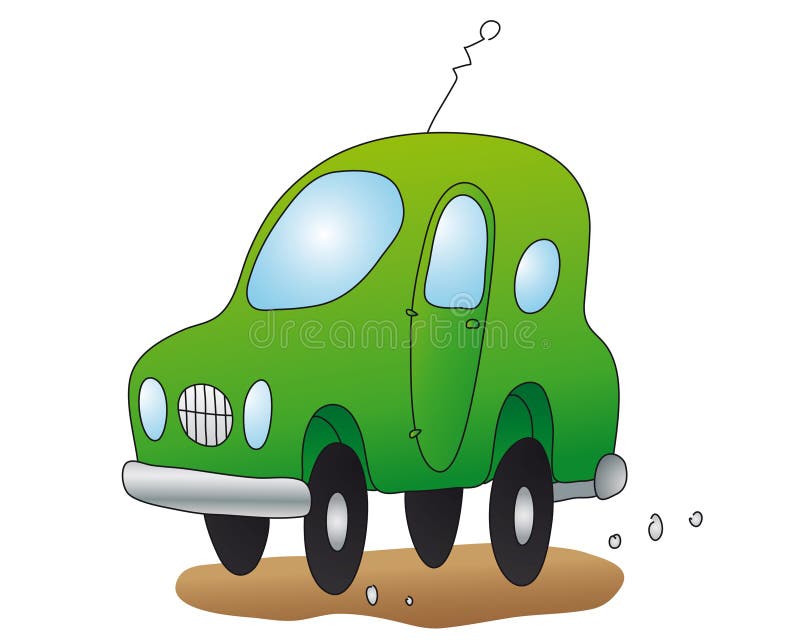 Gele Auto, Jong Geitje`s Tekening Door Potlood Stock Illustratie ...