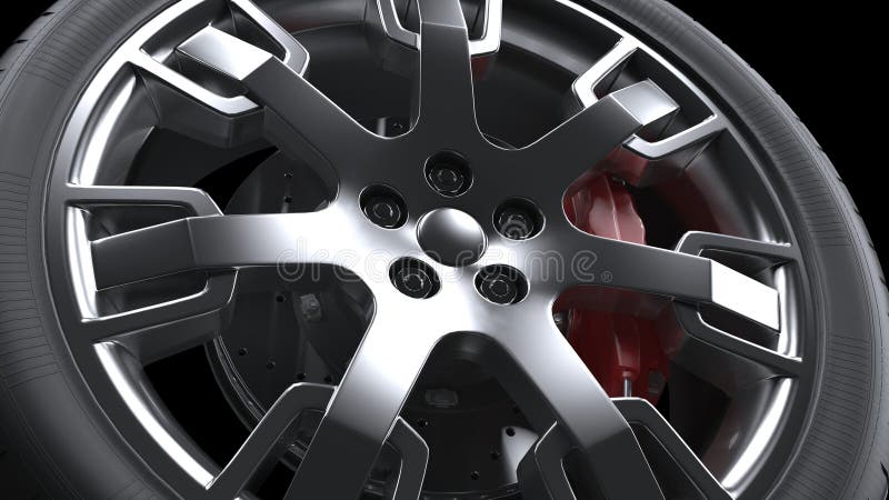 Auto Wheel Alloy Wheels Close-up Stock Illustration - Illustration of ...