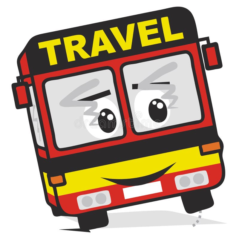 Autobús De Viaje, Ilustración Vectorial Alocada, Autobús Bailando ...