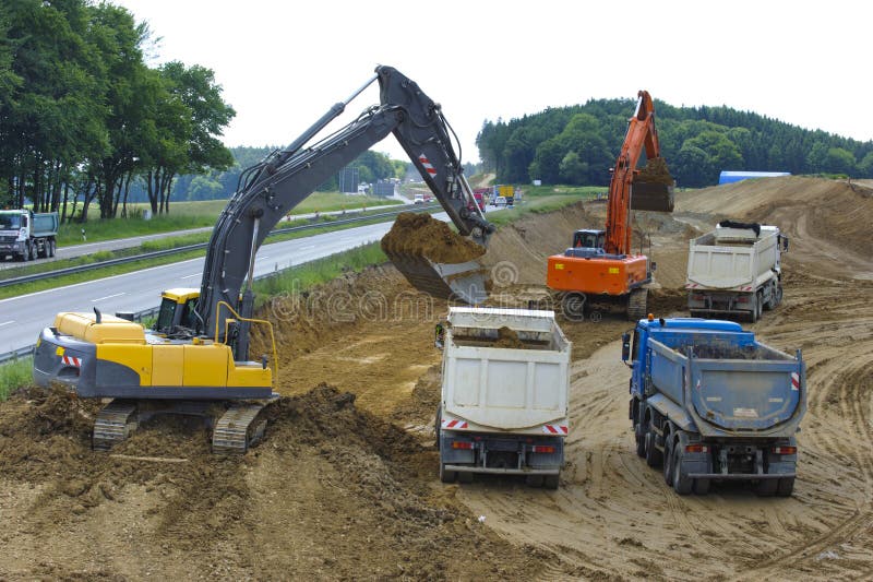 Autobahn in Germany Under Construction Stock Photo - Image of highway ...