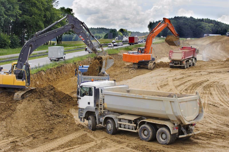 Autobahn in Germany Under Construction Stock Photo - Image of highway ...