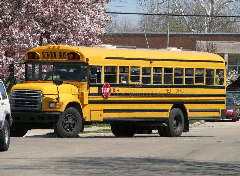 Autobus Scolaire Américain Jaune Photo stock - Image du gosse, lumières ...
