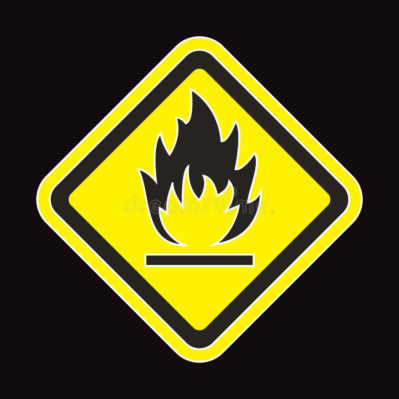 Autocollant Rouge Inflammable Symbole De Feu Illustration de Vecteur ...