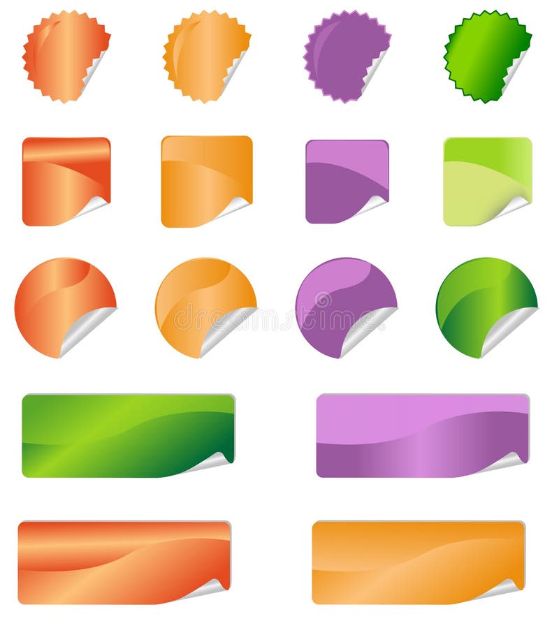 Ensemble D'étiquettes Colorées Illustration de Vecteur - Illustration ...