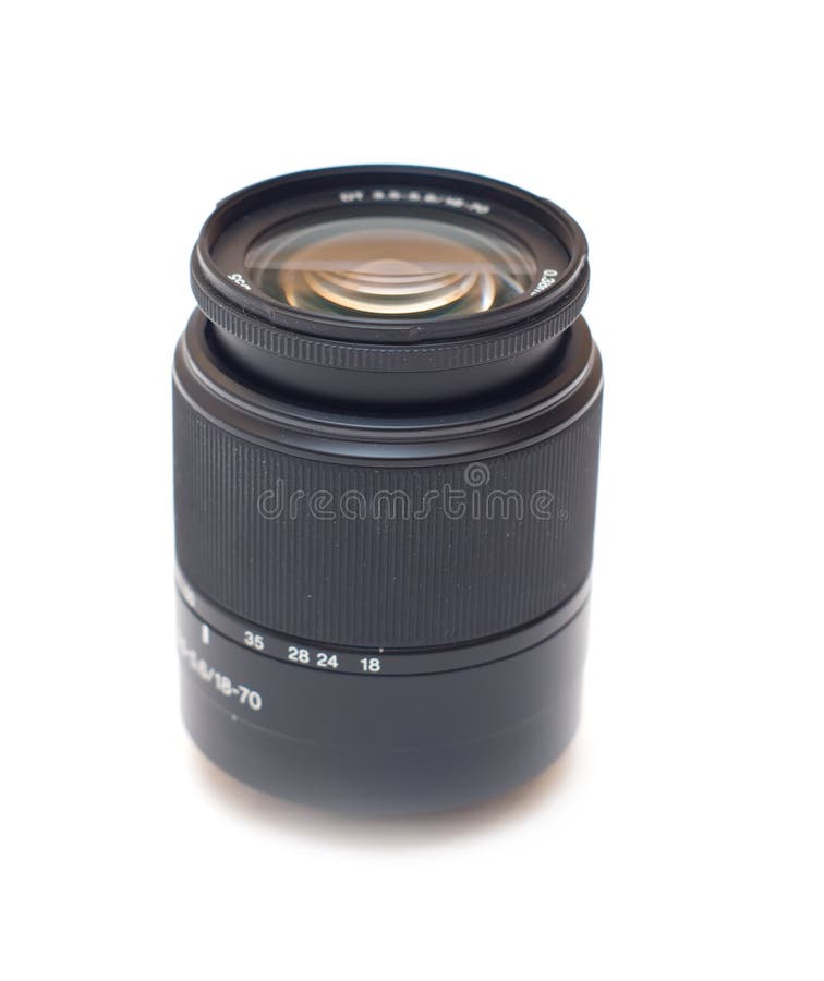 Autofocus lens isolated stock photo. Image of aperture - 12545032