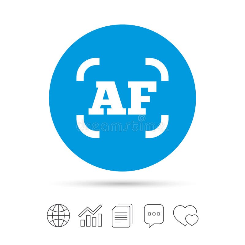 Autofocus Photo Camera Sign Icon. AF Settings. Stock Vector ...