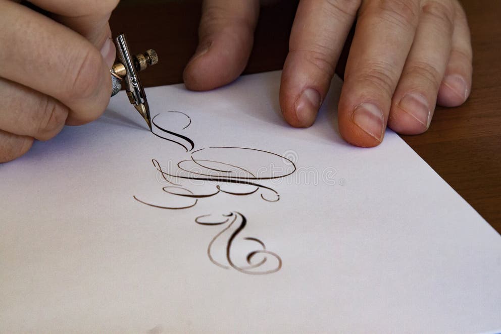 Autografo del calligrafo illustrazione di stock. Illustrazione di ...