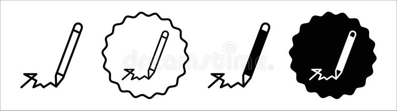 Autograph Icon Logo Set Vector Stock Vector - Illustration of personal ...