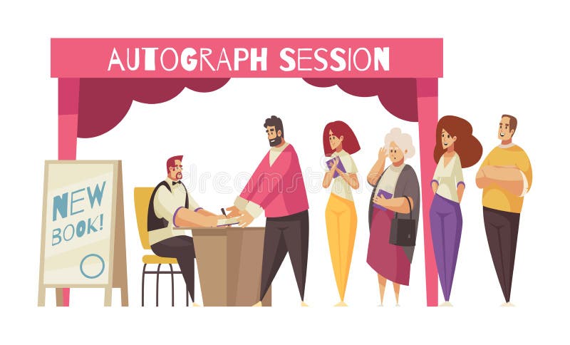 Autograph Session Stall Composition Stock Vector - Illustration of ...