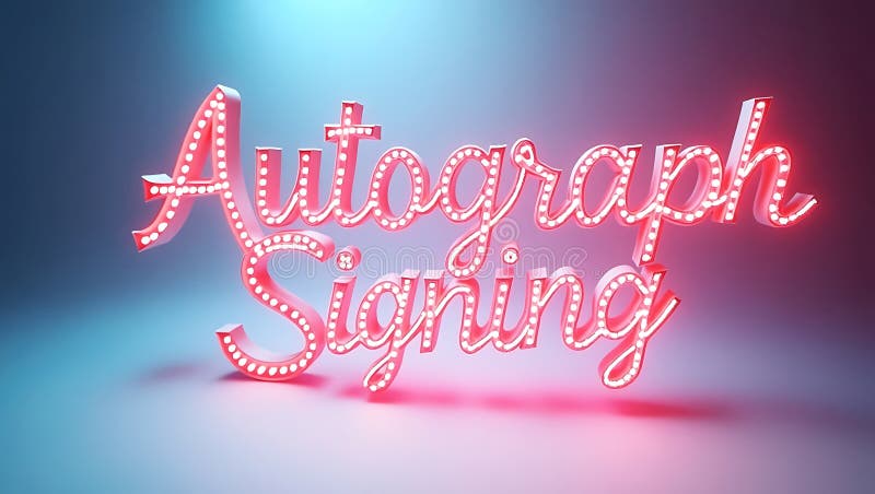 Autograph Signing Event Illuminated with Stylized Typographic Design ...