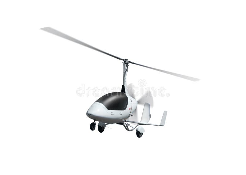 White Autogyro Or Gyrocopter Stock Image - Image of aircraft, modern ...