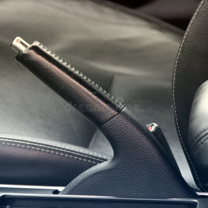 Chrome-Handbremse Auf Einem Weinleseautomobil Stockfoto - Bild von bild ...