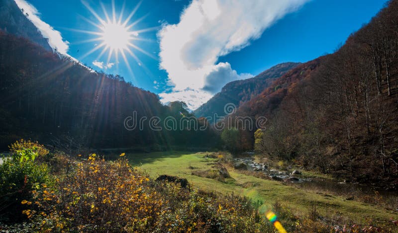 Autom Road stock image. Image of clouse, pist, house - 89688533