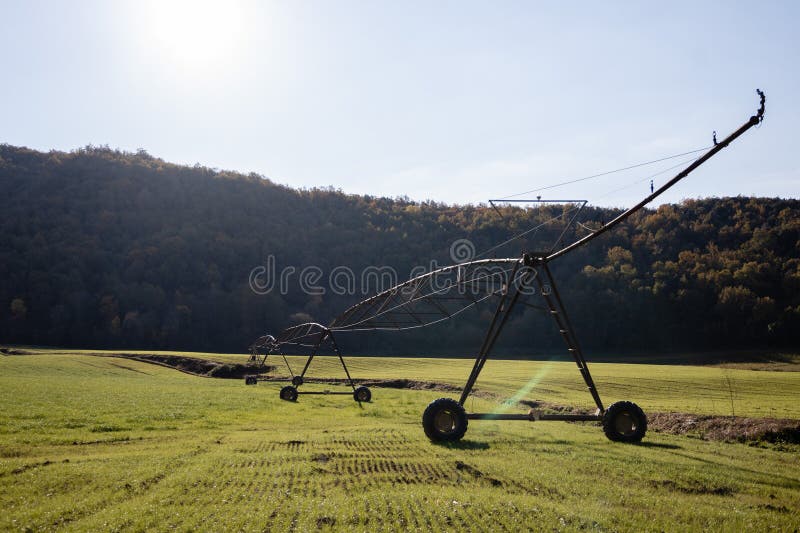 Automated Agriculture Irrigation System, Farming Stock Photo - Image of ...