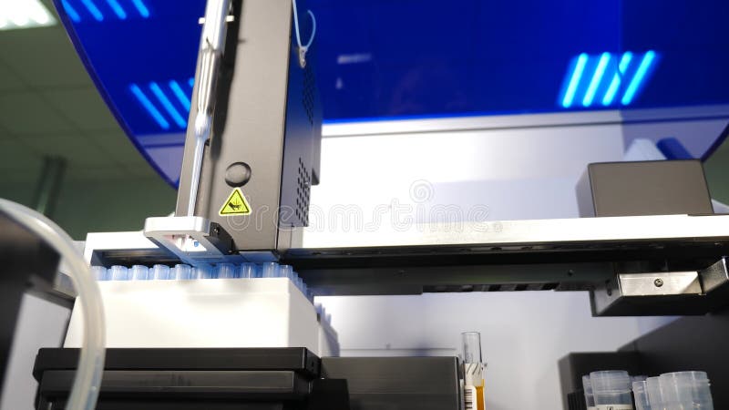 Automated Analysis Machine Used at Laboratory. Human Samples Analyzer ...