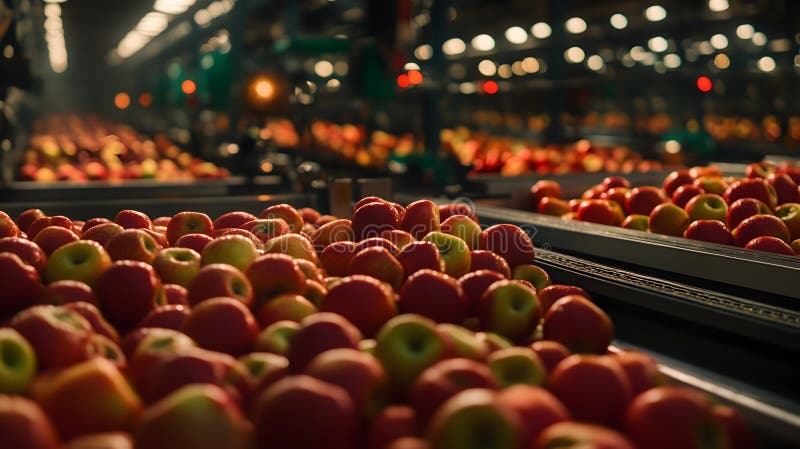 Automated Apple Processing Modern Factory Setting Stock Photos - Free ...