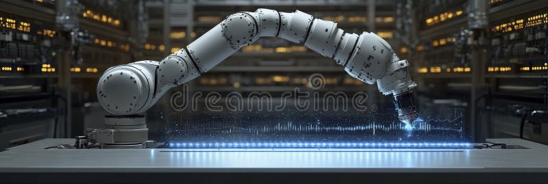 Automated Arm Analyzing Digital Waveform Display Stock Illustration ...