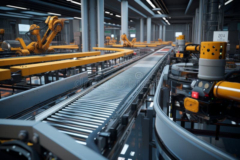 An Automated Assembly Line with Conveyor Belts Stock Illustration ...