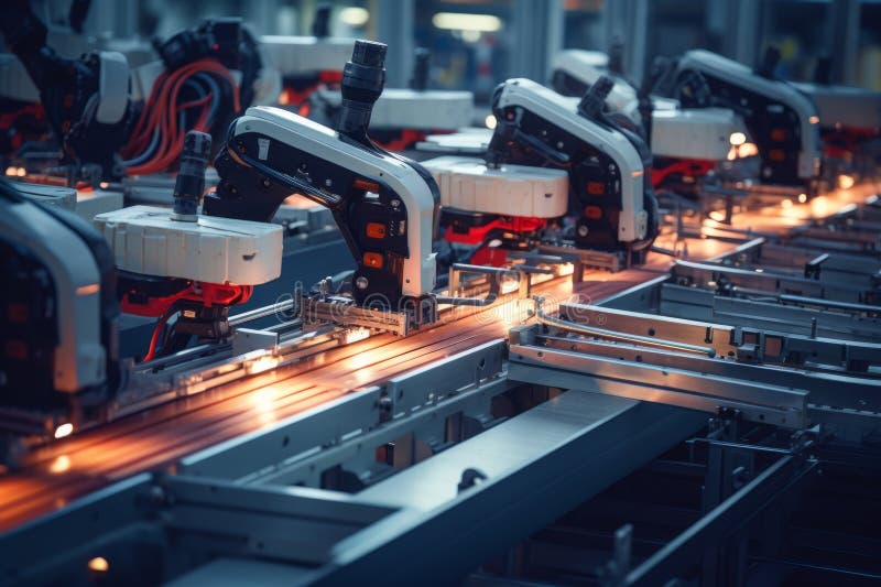 An Automated Assembly Line with Conveyor Belts Stock Illustration ...