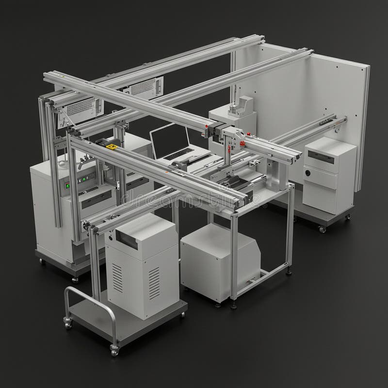 Automated Assembly Line Machine with a Sleek, Modular Design in a ...