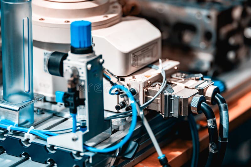 Assembly Line of Mechanical Engineering Stock Image - Image of metal ...