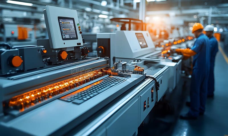 Automated Industrial Manufacturing Stock Illustration - Illustration of ...