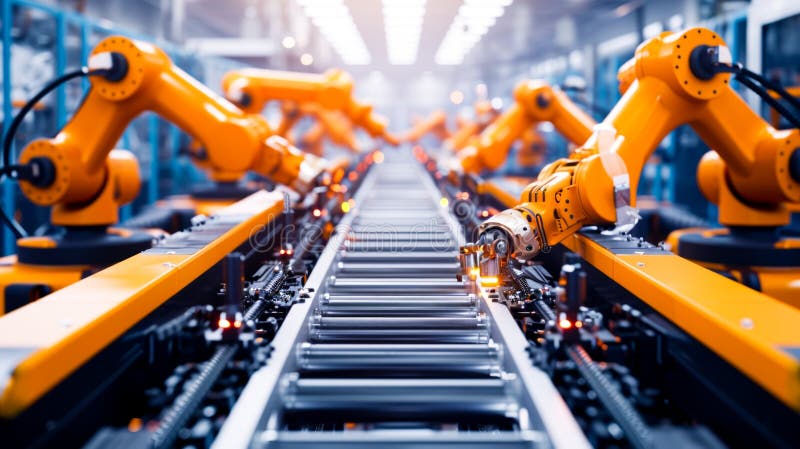 Automated Assembly Line Robotics Stock Photo - Image of industrial ...