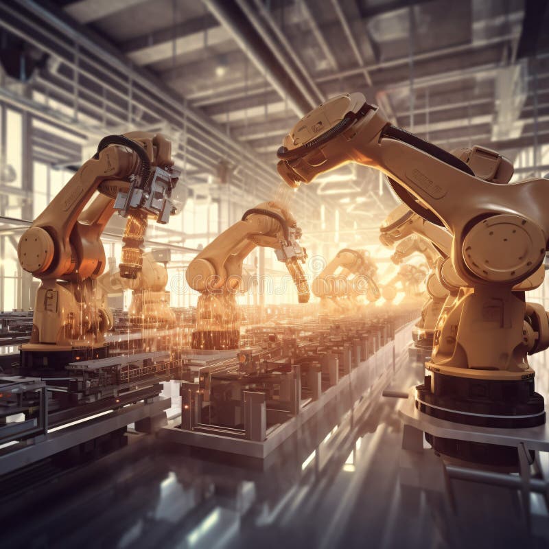 Automated Assembly System Using Industrial Robots Stock Illustration ... Automated Assembly System Using Industrial Robots Stock Illustration ...
