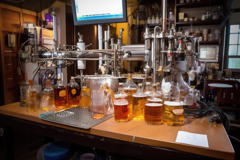 Automated Beer Filling Machine at Work Stock Illustration ...