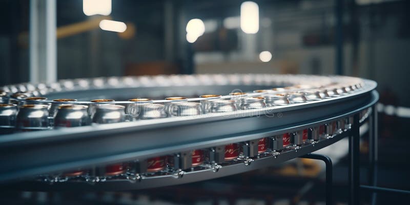 Automated Beverage Can Production Line. Generative Ai Stock ...