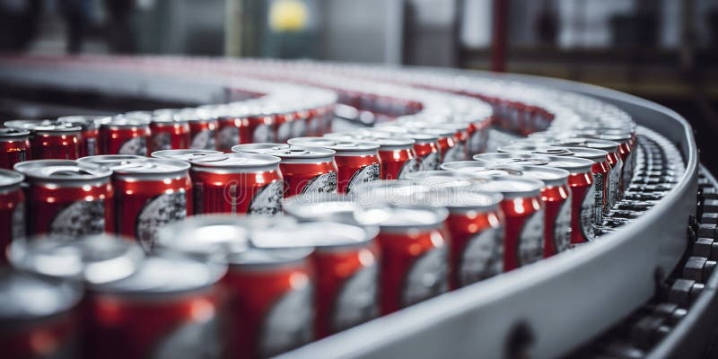 Automated Beverage Can Production Line. Generative Ai Stock ...