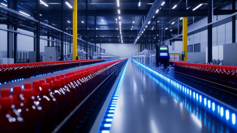 Automated Bottled Water Production Line Modern Automated Conveyor ...