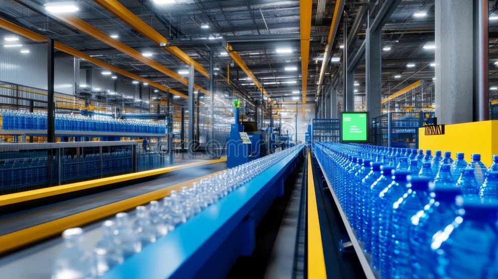 Automated Bottled Water Production Line Modern Automated Conveyor ...
