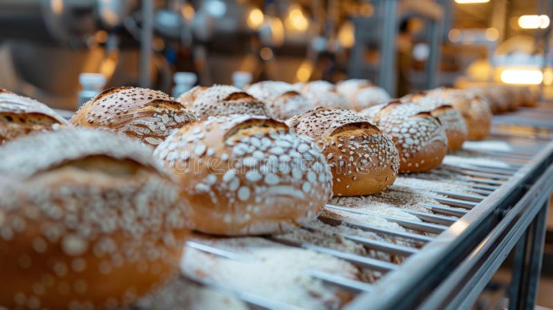 Automated Bread Production, Utilizing High-tech Machinery, Innovative ...