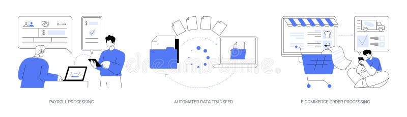 Automated Business Processes Abstract Concept Vector Illustrations ...