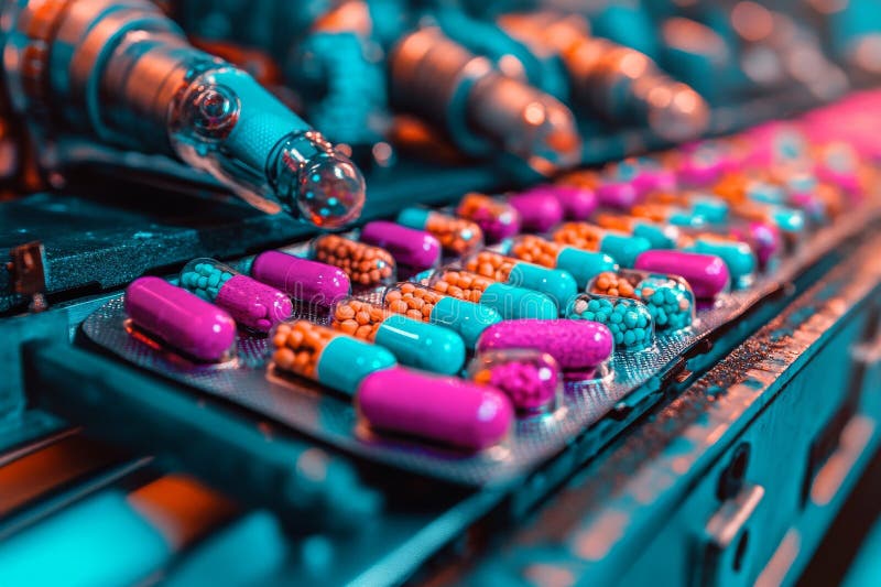 Automated Capsule Sorting Pharmacy Conveyor Belt Stock Image - Image of ...