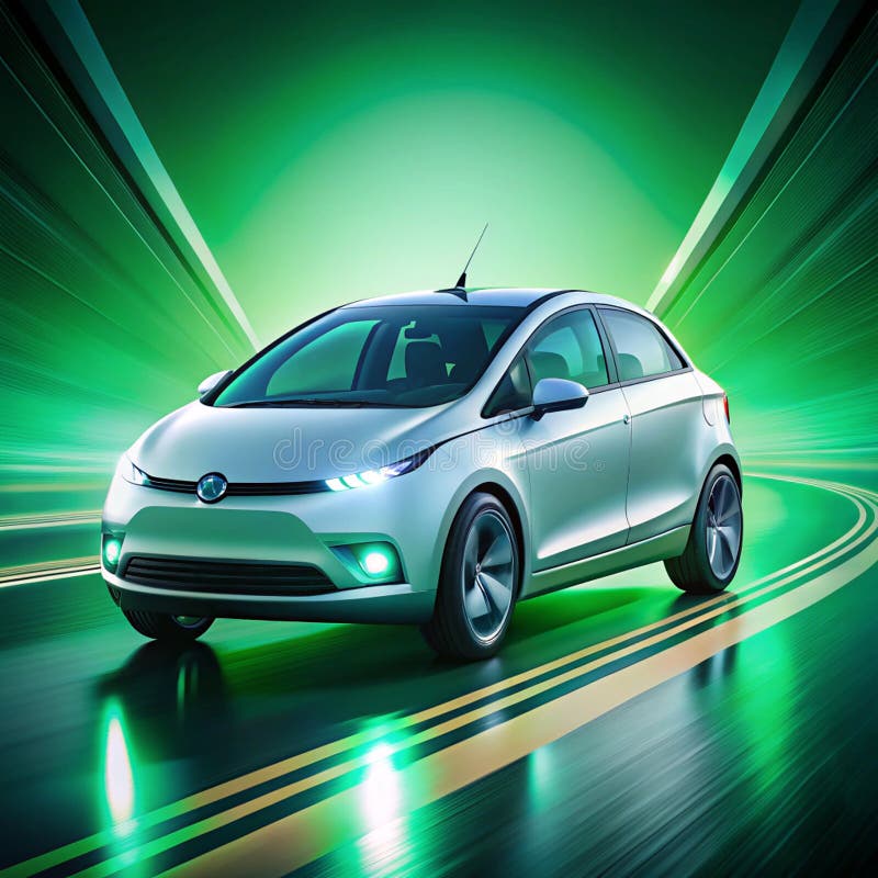 Automated Car Driving on the Road Stock Illustration - Illustration of ...