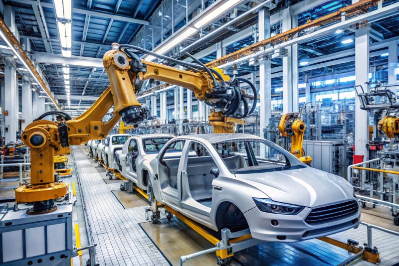 Controlled Automated Car Part Manufacturing Process Stock Illustrations ...