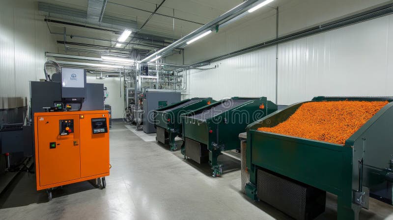 Automated Carrot Processing and Sorting in a Modern Facility Stock ...
