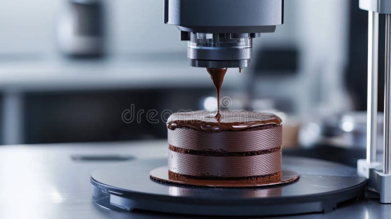 Automated Chocolate Cake Decorating with Precision Machine for Bakery ...