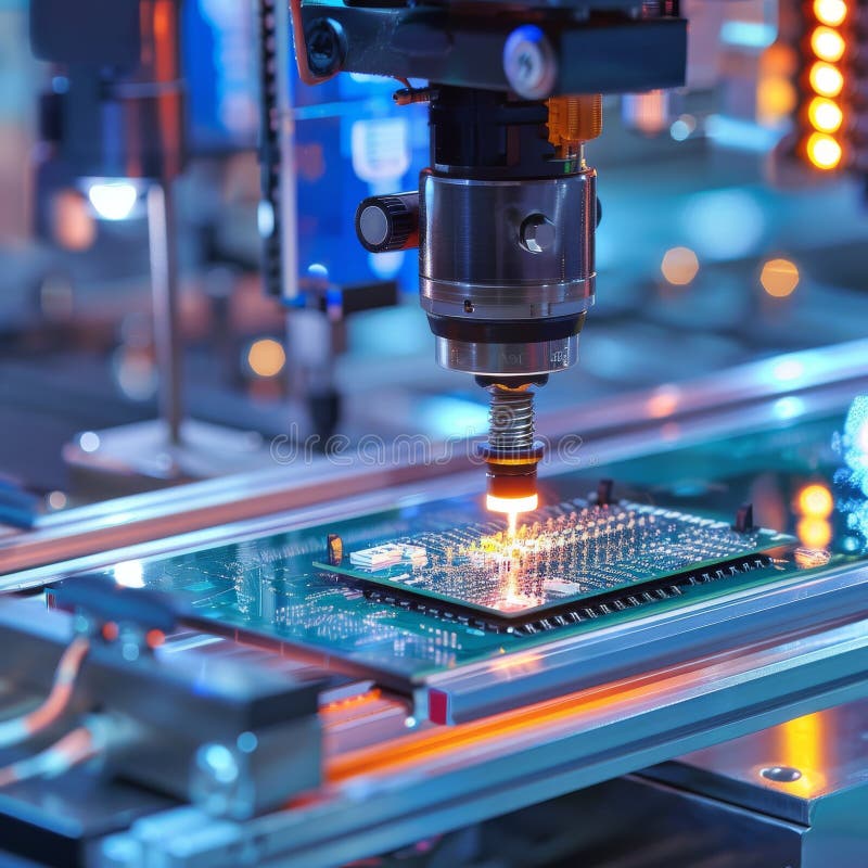 Automated Circuit Board Assembly Stock Image - Image of engineering ...