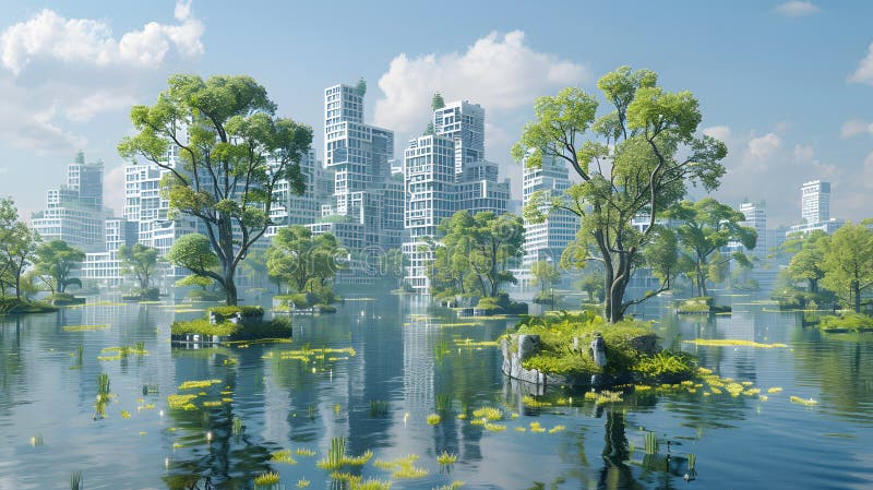 Automated Climate Mitigation Systems Cities Equipped. Stock ...