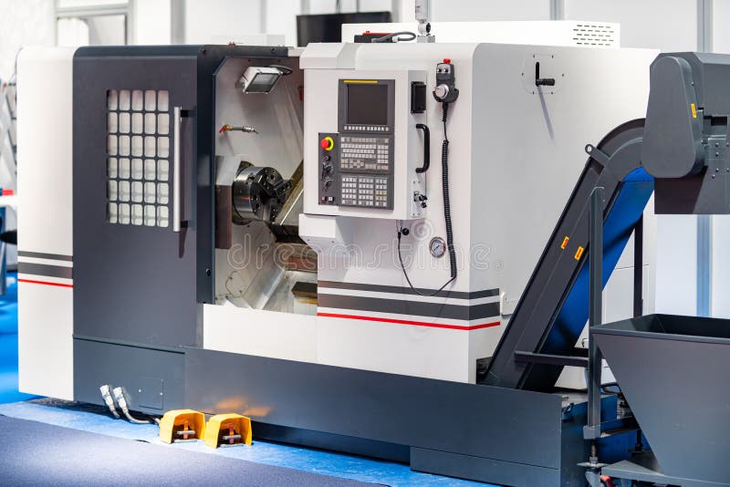 Automated CNC Machine in a Metal Processing Plant Stock Image - Image ...