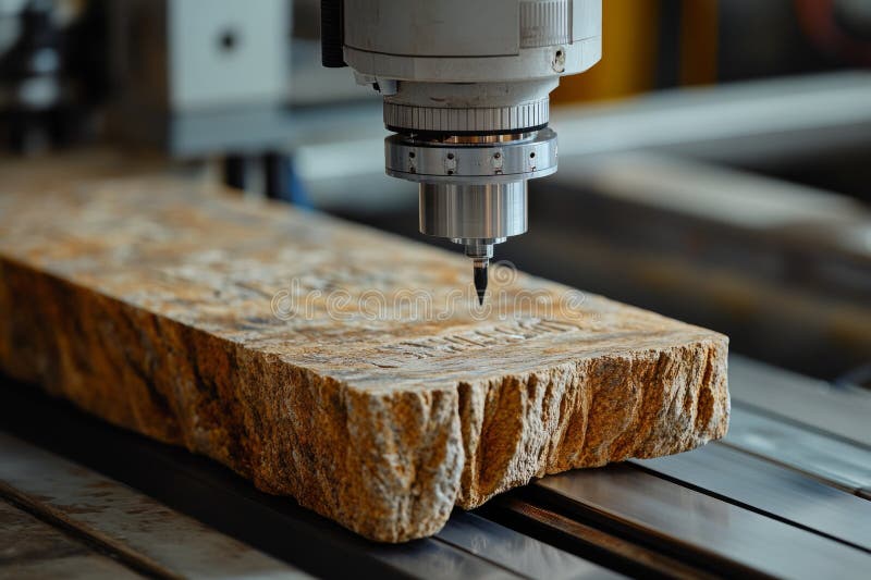 Automated Cnc Milling Machine Carving Stone Slab in Modern Industrial ...