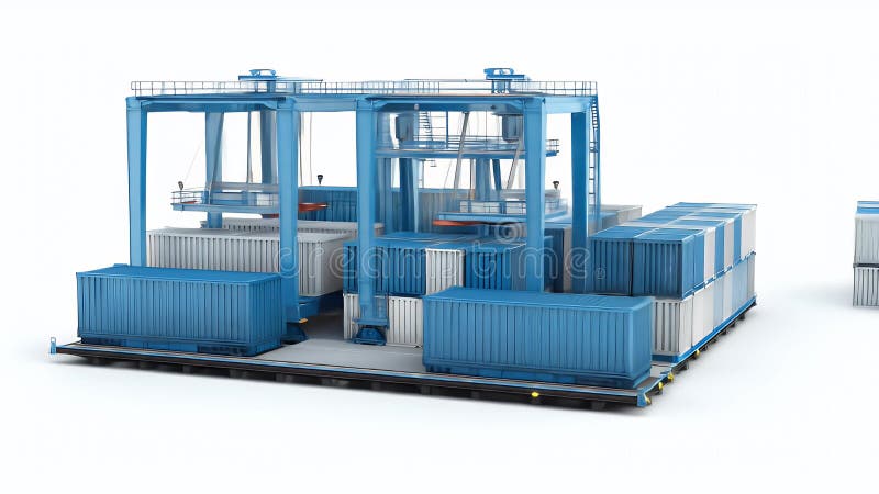 Automated Container Crane System in Port Stock Footage - Video of ...