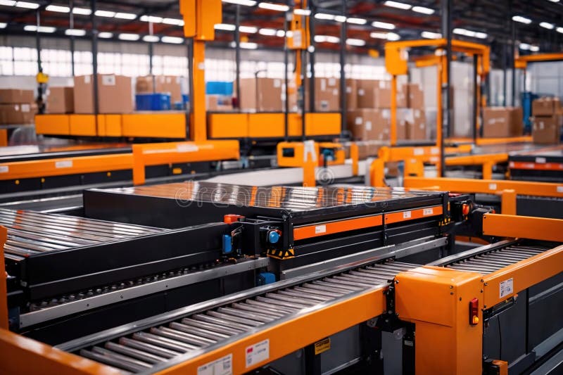 Automated Conveyor Belt Sorting Mechanism in a Logistics Center. Automatic Engineering Solution ...