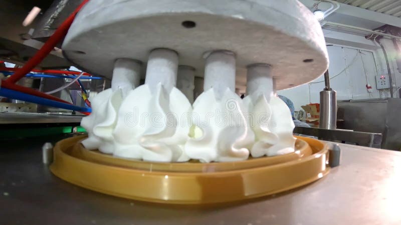 Automated Ice Cream Production Line. Ice Cream on the Conveyor Line ...