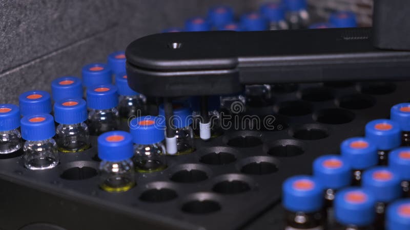 Auto Sampler of HPLC in Process. Testing of Medical Samples. Stock ...