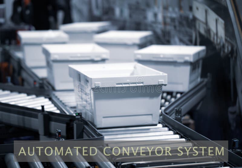 Automated Conveyor Logistics Warehouse System Stock Image - Image of ...